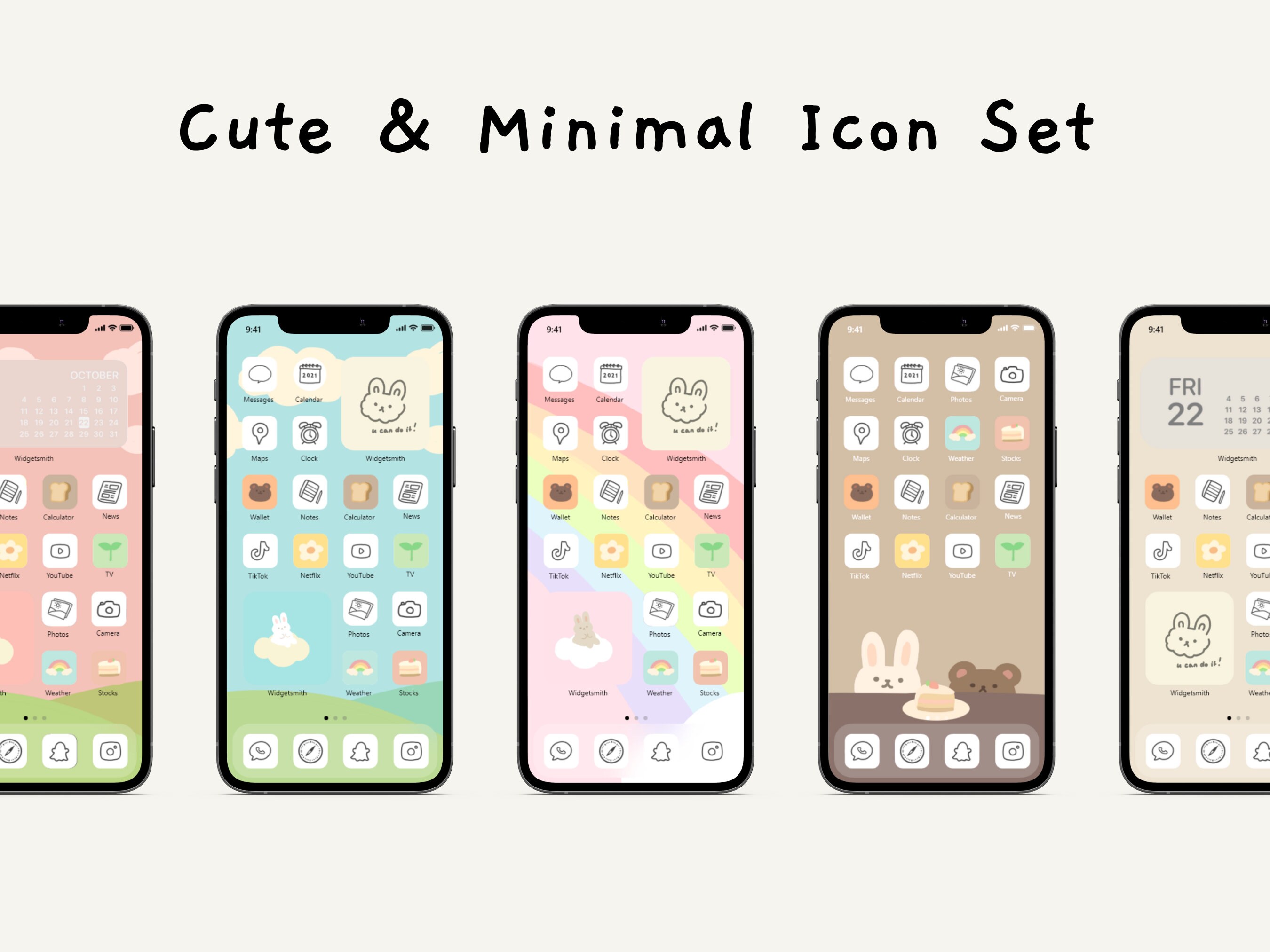 Cute Hand Drawn Ios & Android App Icons | Home Screen Set | Widget ...