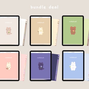Cute Digital Notebook Value Bundle | Hyperlinked Goodnotes5 Notebook ...