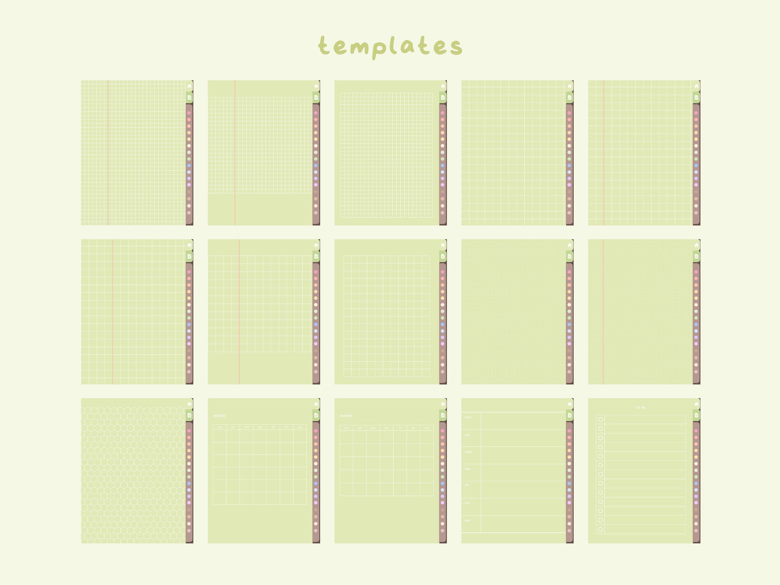 Cute Green Digital Notebook Hyperlinked Goodnotes5 Notebook - Etsy