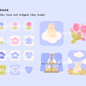 Cute Blue Day & Night Hand Drawn Ios and Android App Icon Set | Home ...