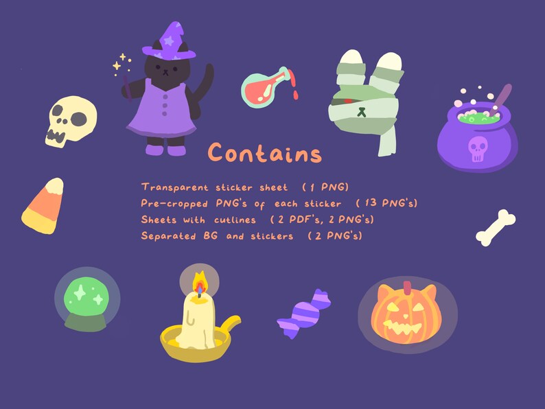 Cute Digital Halloween Stickers | Autumn & Fall Season | Goodnotes ...