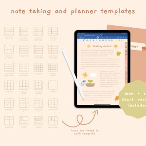 Cute Beige Digital Notebook | Hyperlinked Goodnotes5 Template | Study ...