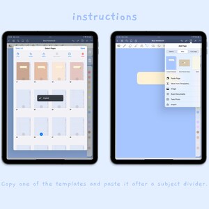 Cute Blue Digital Notebook | Hyperlinked Goodnotes5 Notebook ...