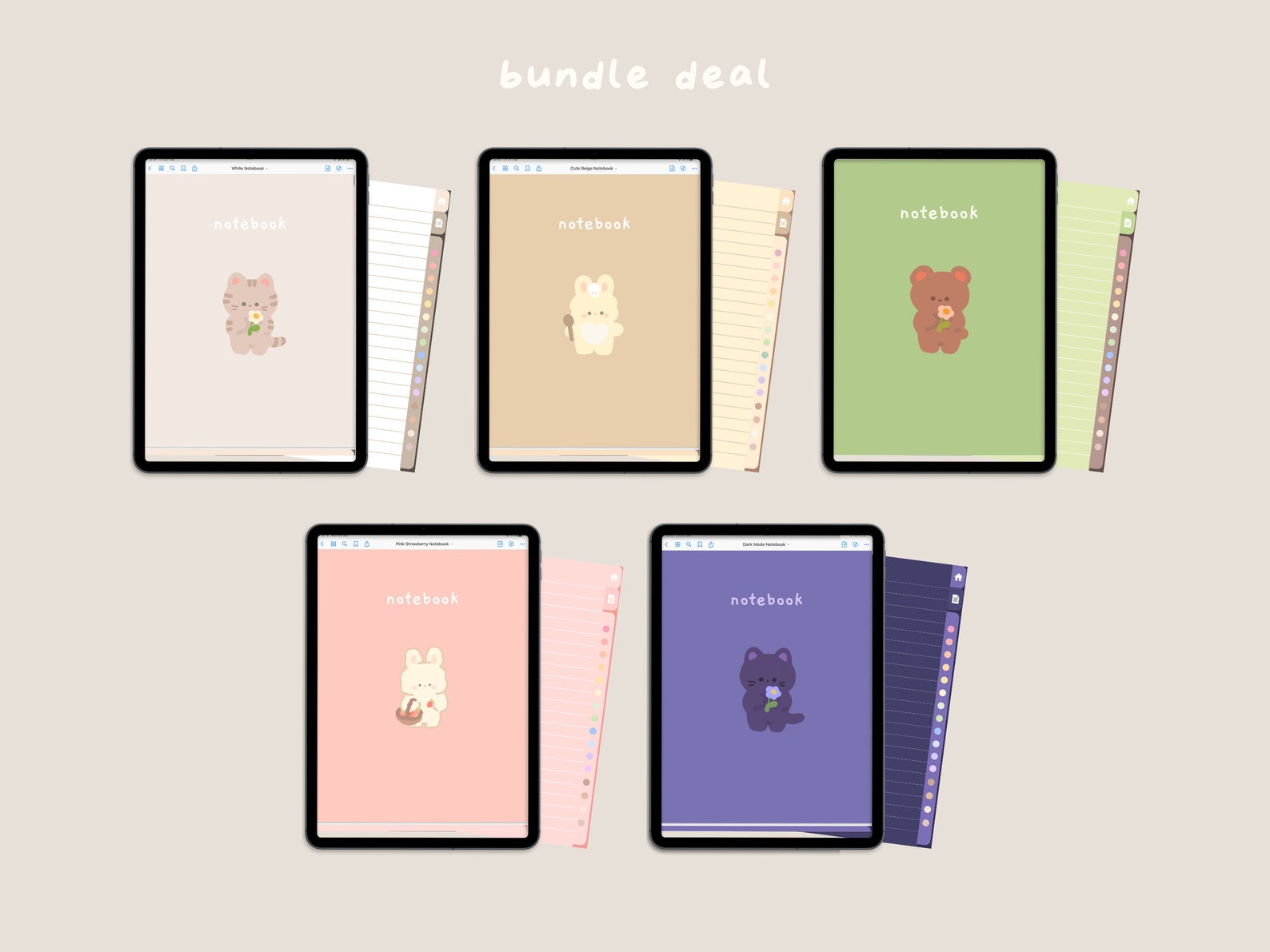 Cute Digital Notebook Value Bundle Hyperlinked Goodnotes5 - Etsy
