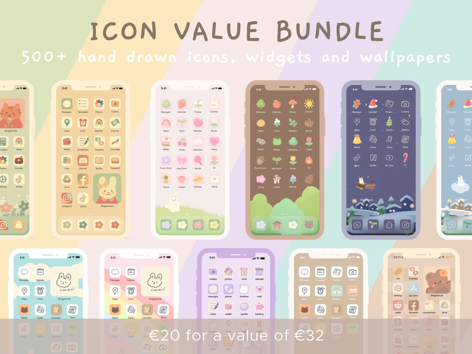 Cute Icon Value Bundle With 500 Icons Ios14 & Android App - Etsy