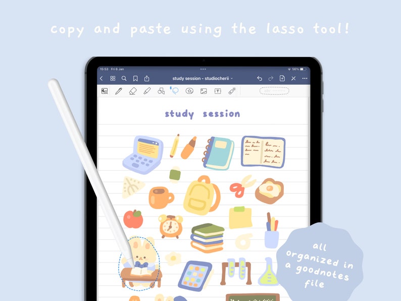 Cute Digital Study Stickers for Digital Journaling & - Etsy