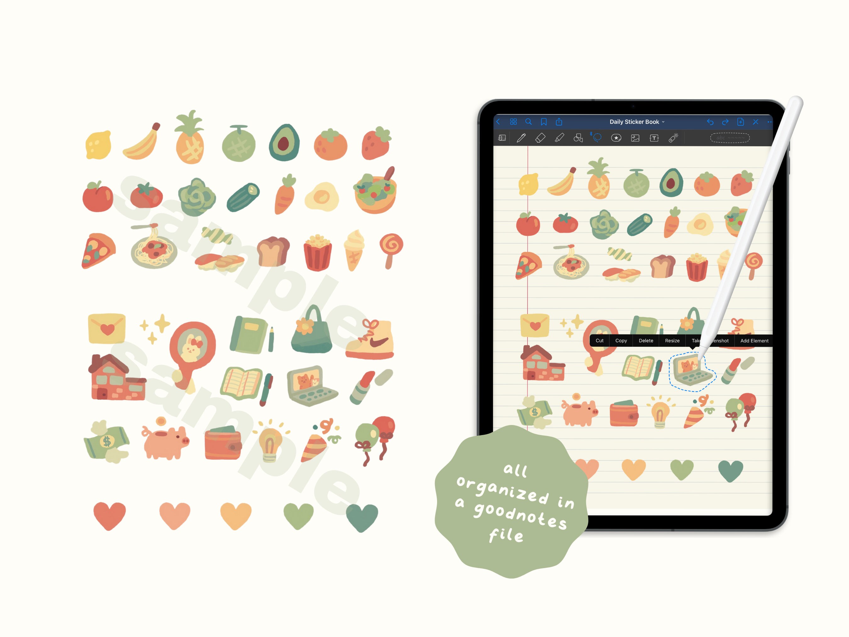 Cute Digital Stickers for Digital Journaling Precropped - Etsy