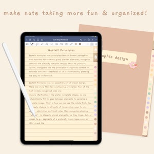 Cute Beige Digital Notebook | Hyperlinked Goodnotes5 Notebook ...