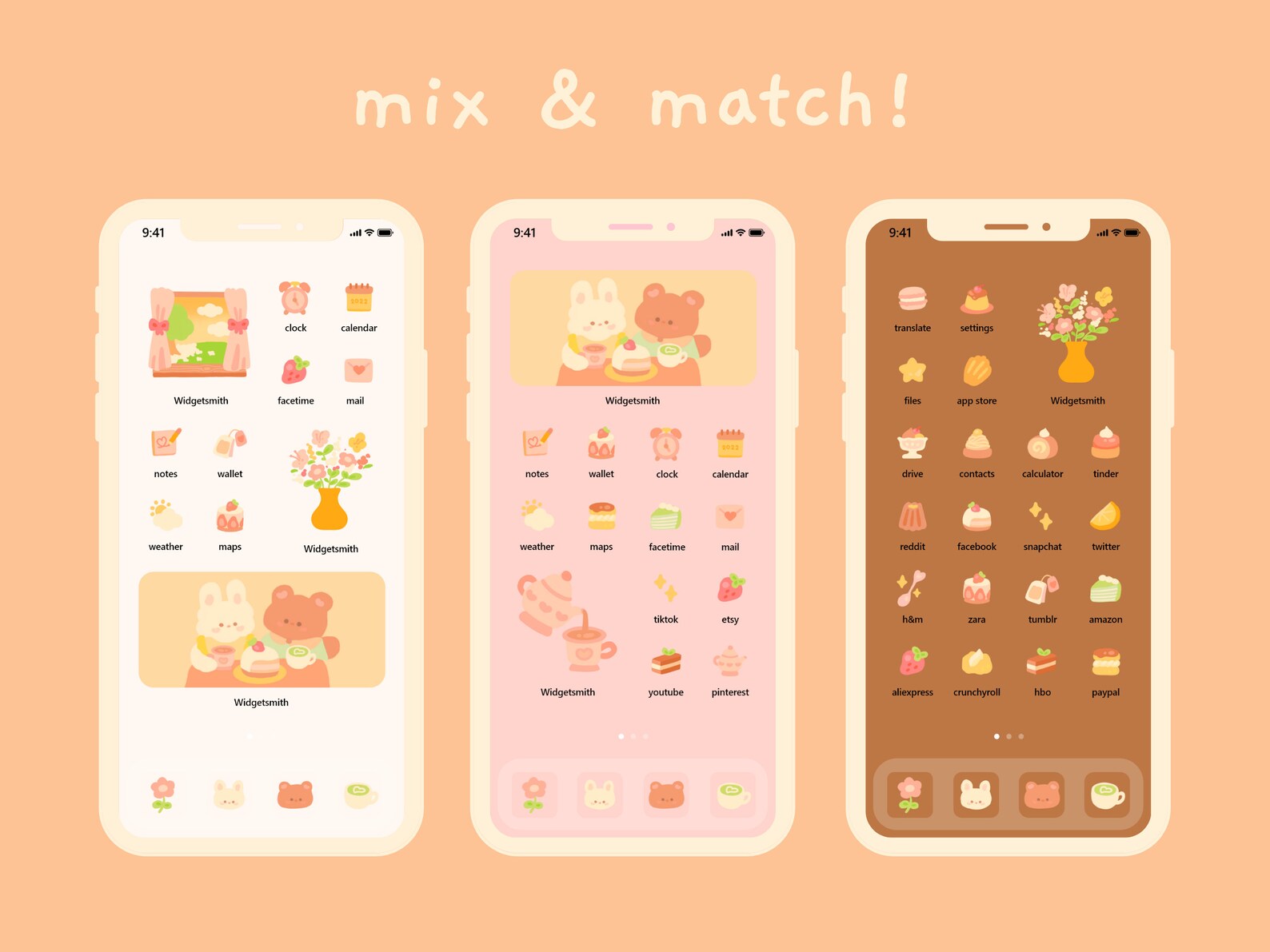 Cute Afternoon Tea Ios & Android App Icons Cozy Home Screen - Etsy