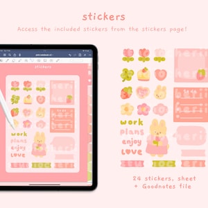 Cute Pink Digital Notebook | Hyperlinked Goodnotes5 Template | Study ...