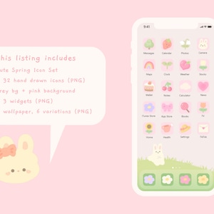 Cute Hand Drawn Pink Ios & Android App Icons | Home Screen Set | Widget ...