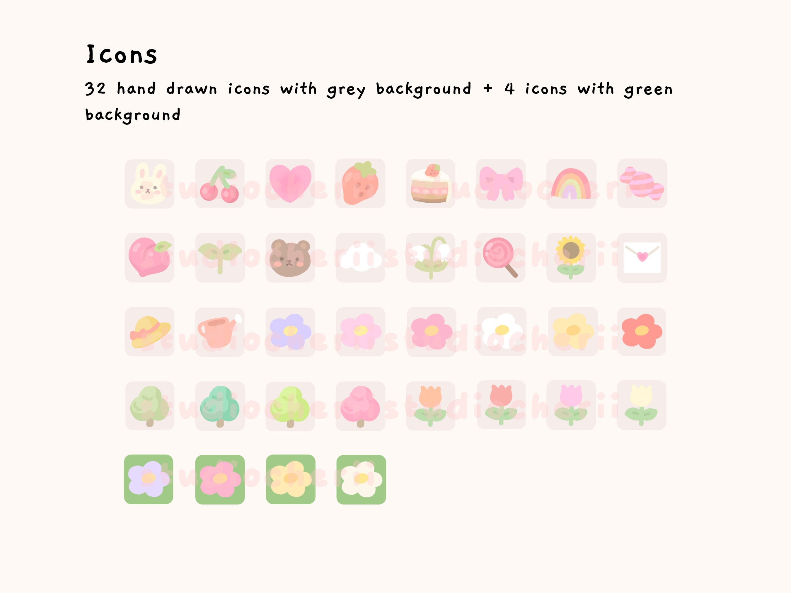Cute Hand Drawn Pink Ios & Android App Icons | Home Screen Set | Widget ...