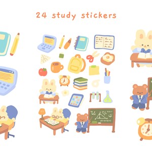 Cute Digital Study Stickers for Digital Journaling & - Etsy