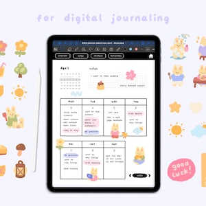 Cute Digital Stickers for Digital Journaling | Precropped Goodnotes ...