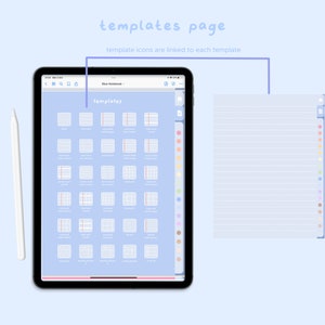 Cute Blue Digital Notebook Hyperlinked Goodnotes5 Notebook - Etsy