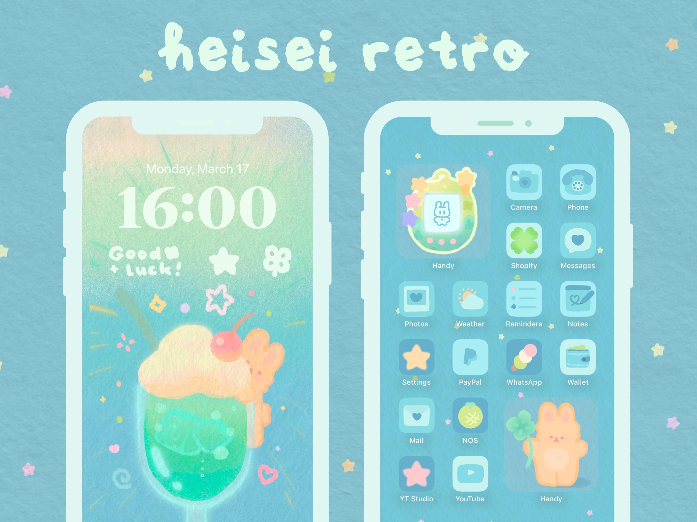 Cute Blue Ios and Android App Icon Set | Home Screen Theme | Widget ...