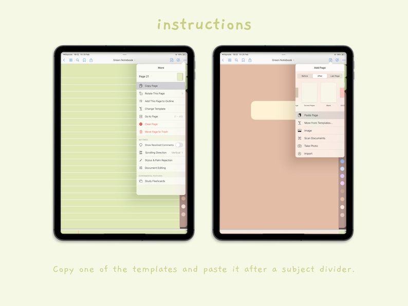 Cute Green Digital Notebook Hyperlinked Goodnotes5 Notebook - Etsy