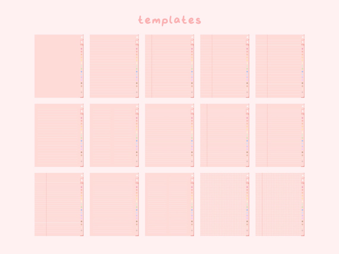 Cute Pink Digital Notebook Hyperlinked Goodnotes5 Notebook - Etsy