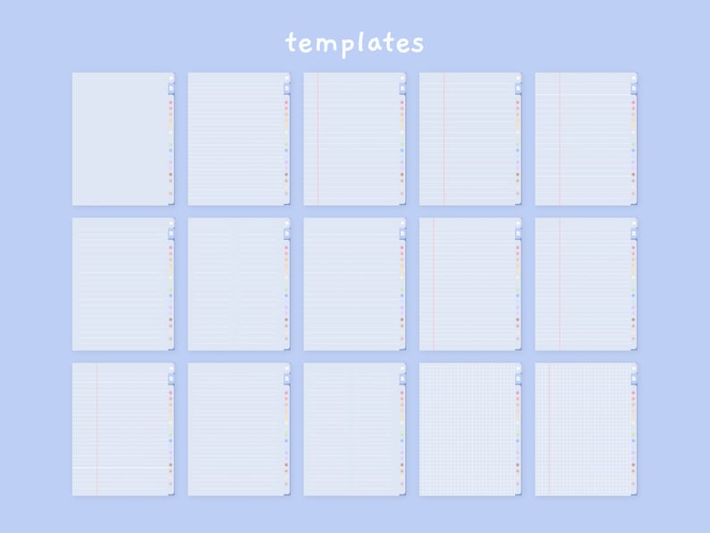 Cute Blue Digital Notebook | Hyperlinked Goodnotes5 Notebook ...