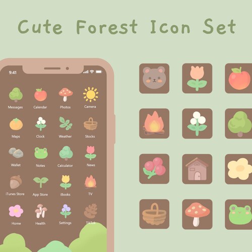 Cute Retro Hand Drawn Ios & Android App Icons Home Screen - Etsy