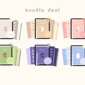Cute Digital Notebook Value Bundle | Hyperlinked Goodnotes5 Notebook ...