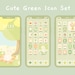 Cute Green Hand Drawn Ios & Android App Icons Home Screen Set App Icons ...
