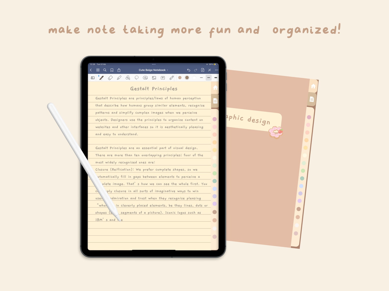 Cute Beige Digital Notebook Hyperlinked Goodnotes5 Notebook | Etsy