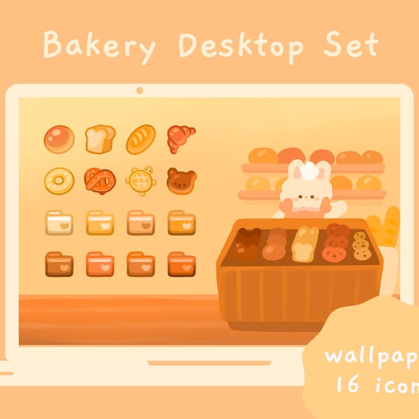 Cute Kawaii Desktop Icon Set - Etsy