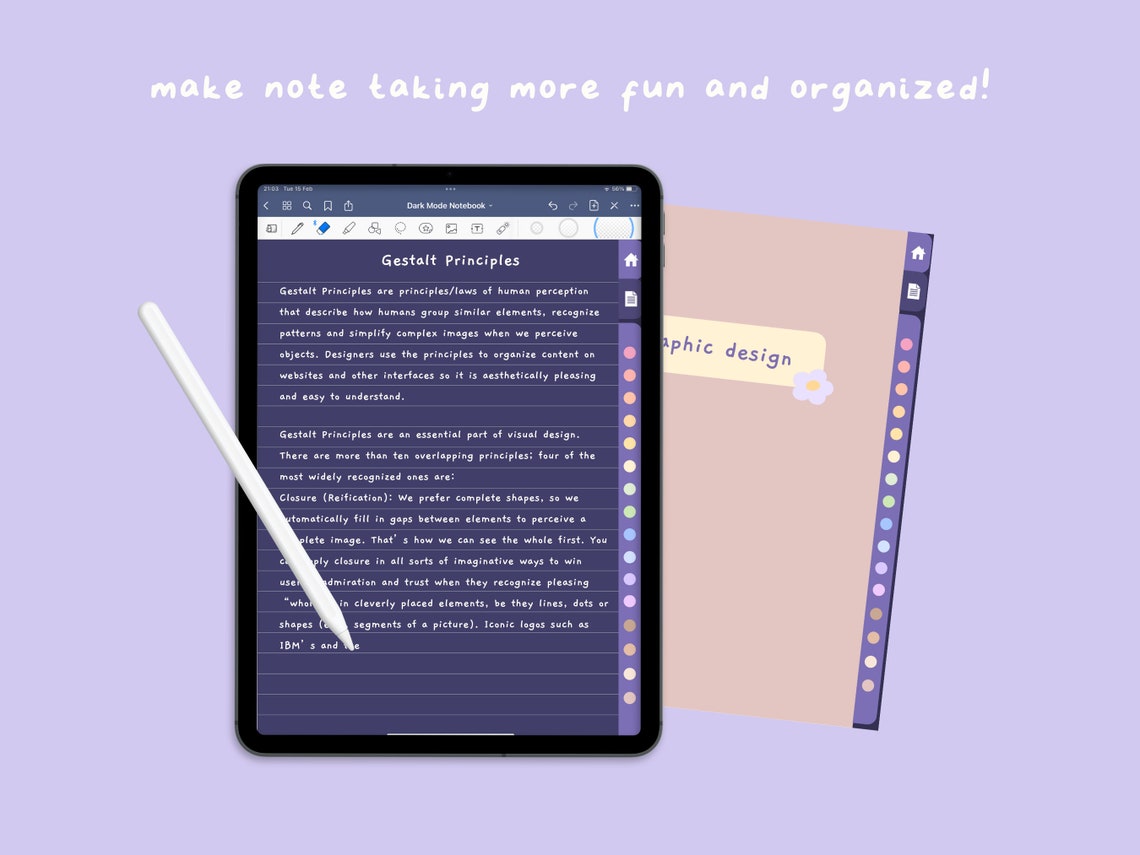 Cute Dark Mode Digital Notebook Hyperlinked Goodnotes5 - Etsy