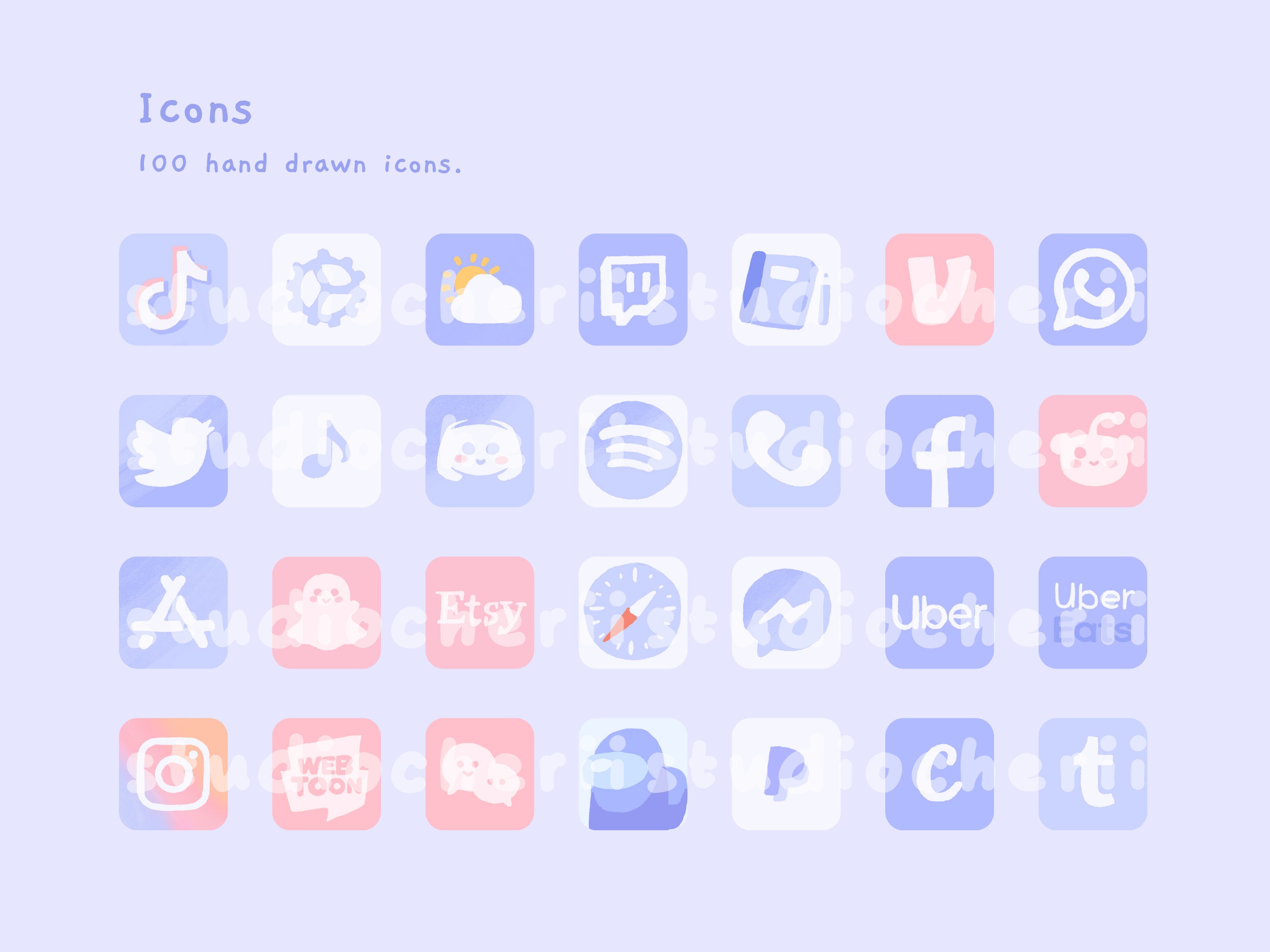 Winter Hand Drawn Ios and Android App Icon Set | Home Screen Theme ...