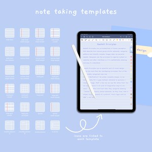 Cute Blue Digital Notebook | Hyperlinked Goodnotes5 Notebook ...