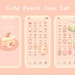 Cute Peach Orange Hand Drawn Ios & Android App Icons | Home Screen Set ...