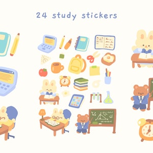 Cute Digital Study Stickers for Digital Journaling & Planning School ...
