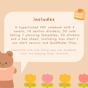 Cute Beige Digital Notebook | Hyperlinked Goodnotes5 Template | Study ...