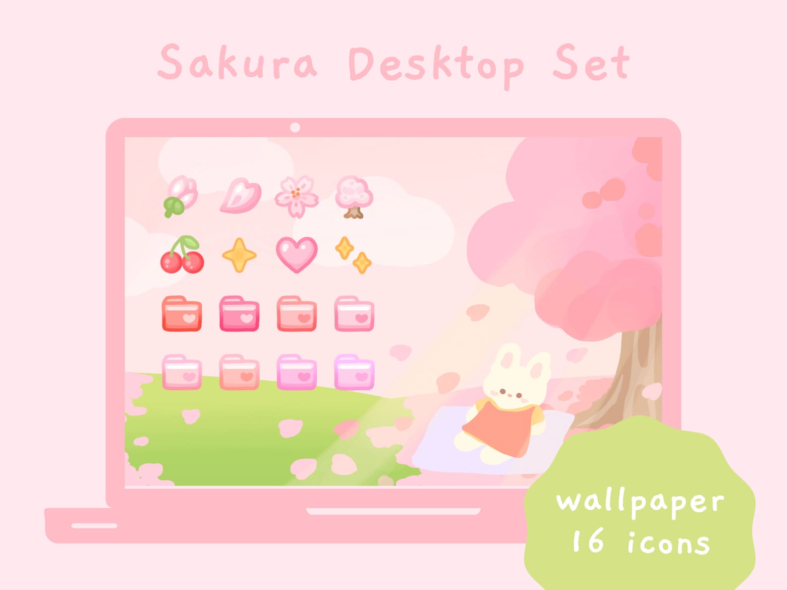Cute Sakura Desktop Icon Set | Windows & Mac | Wallpaper | Folder Icons ...