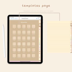 Cute Beige Digital Notebook Hyperlinked Goodnotes5 Notebook | Etsy