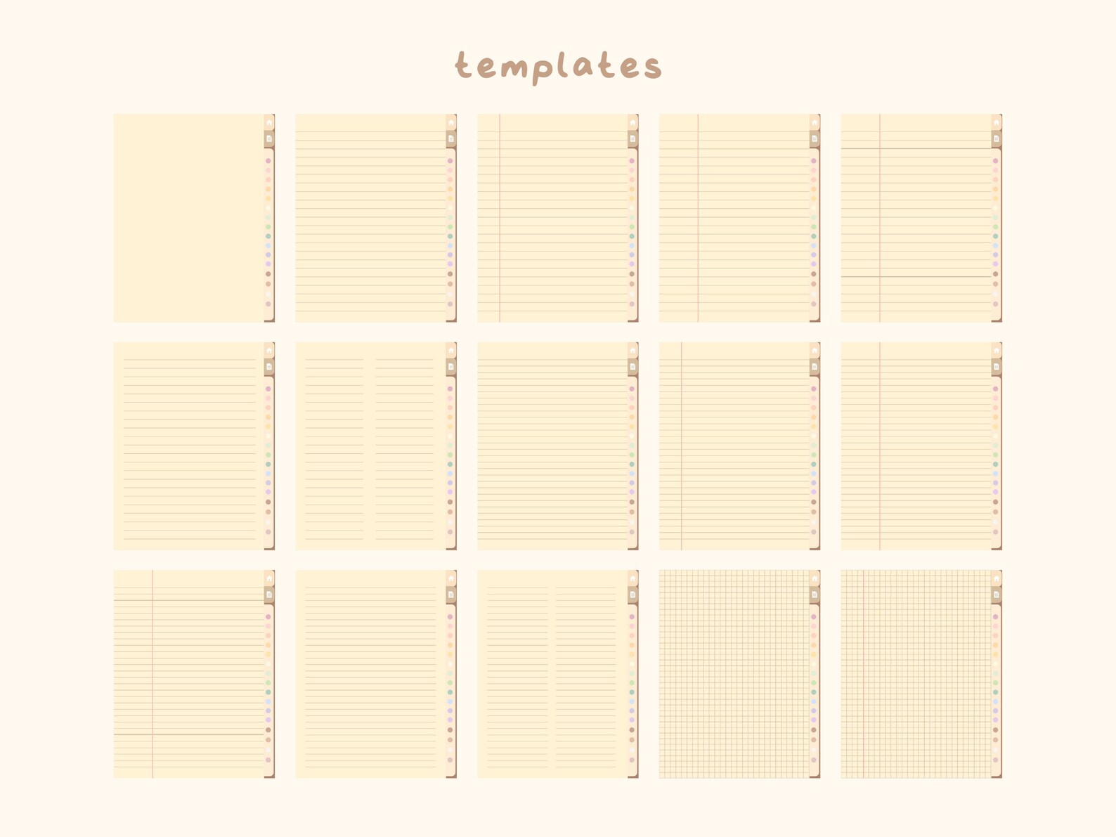 Cute Beige Digital Notebook Hyperlinked Goodnotes5 Notebook | Etsy