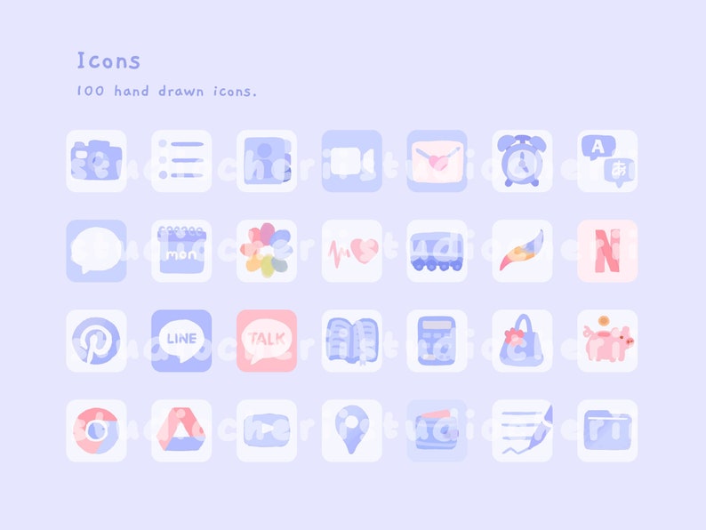 Winter Hand Drawn Ios and Android App Icon Set | Home Screen Theme ...