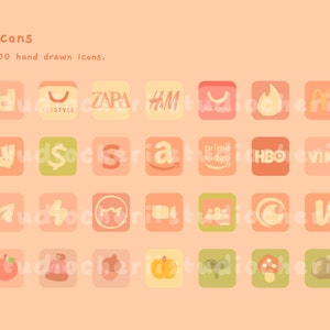 Cozy Autumn Hand Drawn Ios and Android App Icon Set | Home Screen Theme ...