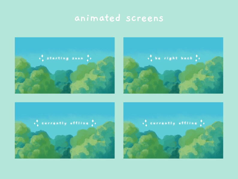Animated Stream Overlay Pack Hand Drawn Screens Static - Etsy
