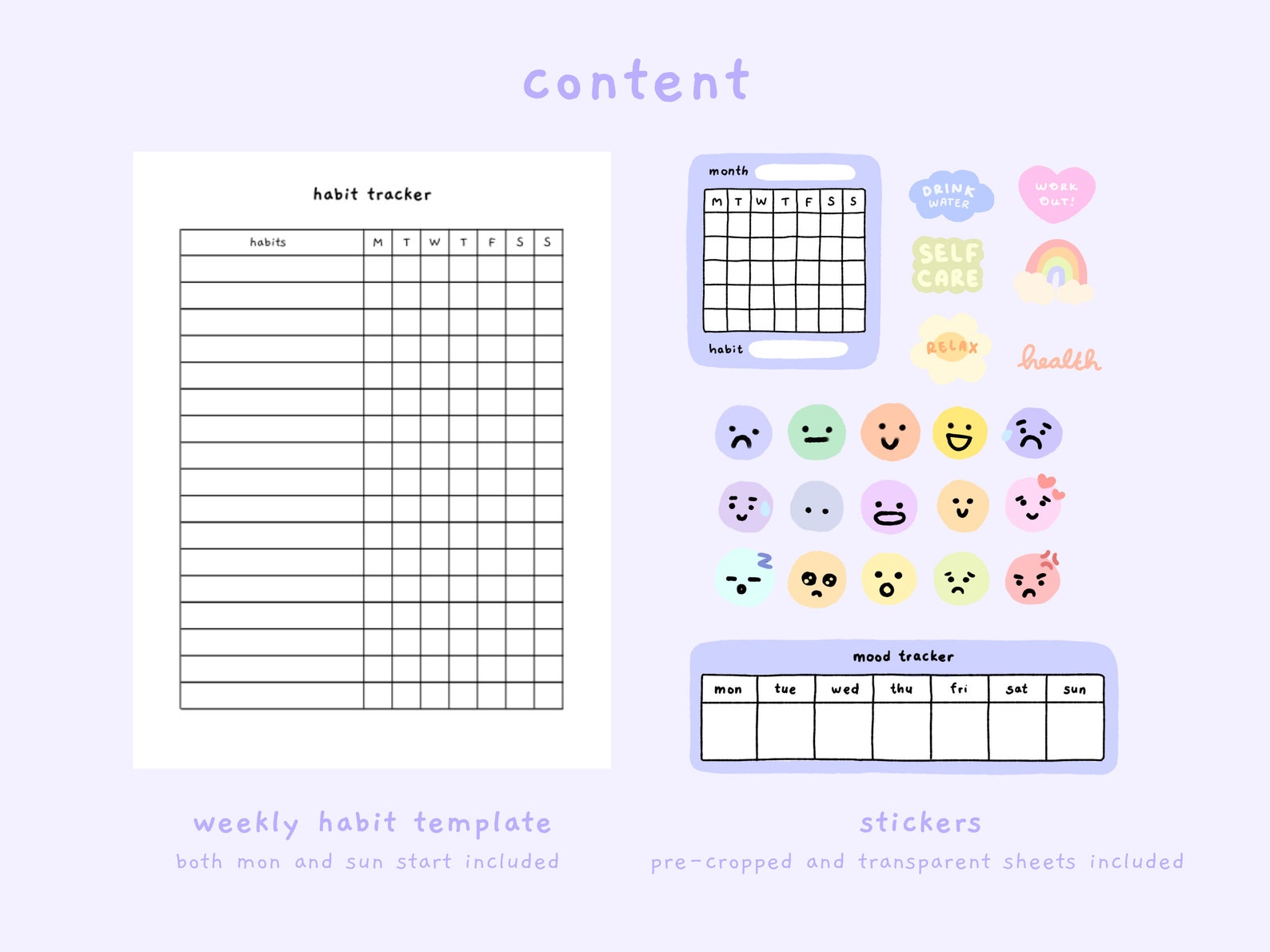 Cute Digital Habit Tracker for Goodnotes Printable Weekly - Etsy