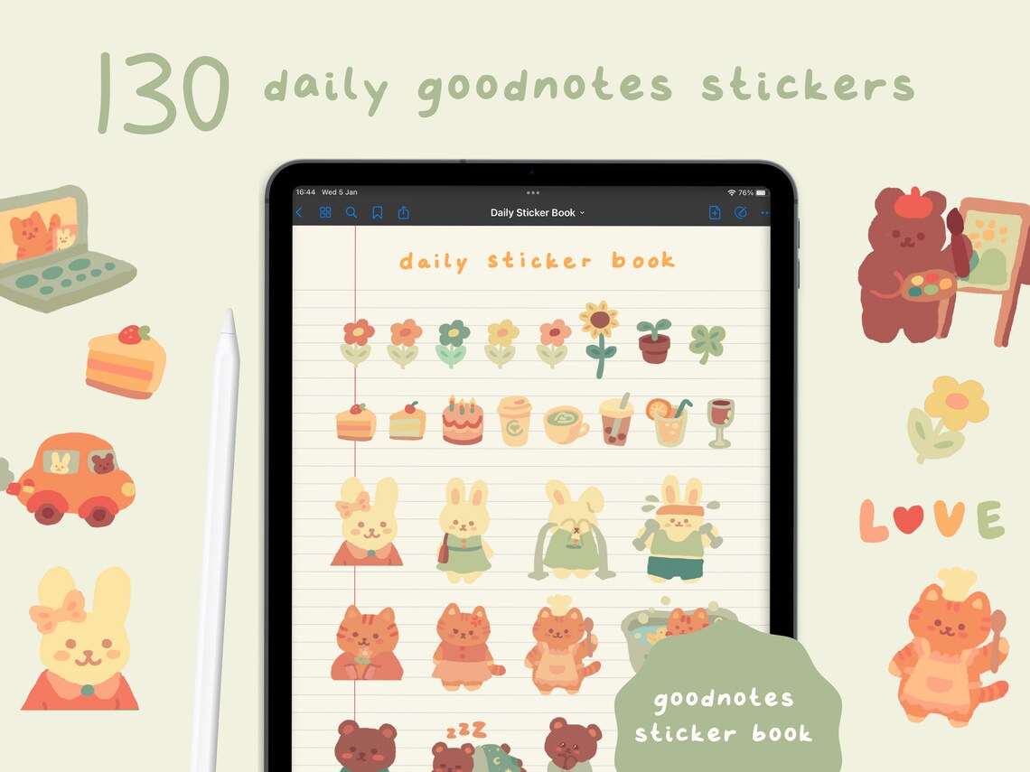 Cute Digital Stickers for Digital Journaling | Precropped Goodnotes ...