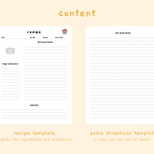 Cute Digital Recipe Book Template for Goodnotes | Pre-cropped Stickers ...