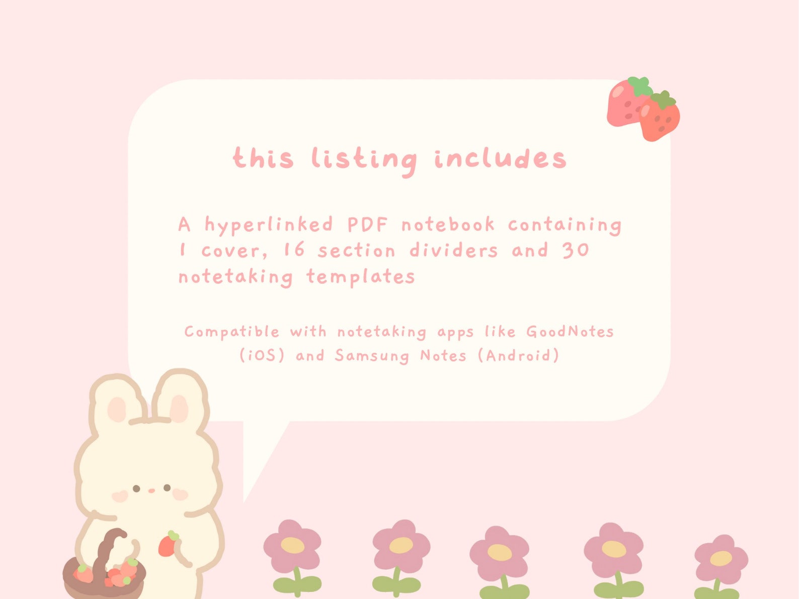 Cute Pink Digital Notebook Hyperlinked Goodnotes5 Notebook - Etsy