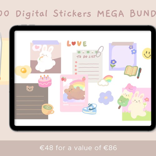 Cute Digital Stickers for Digital Journaling Precropped - Etsy