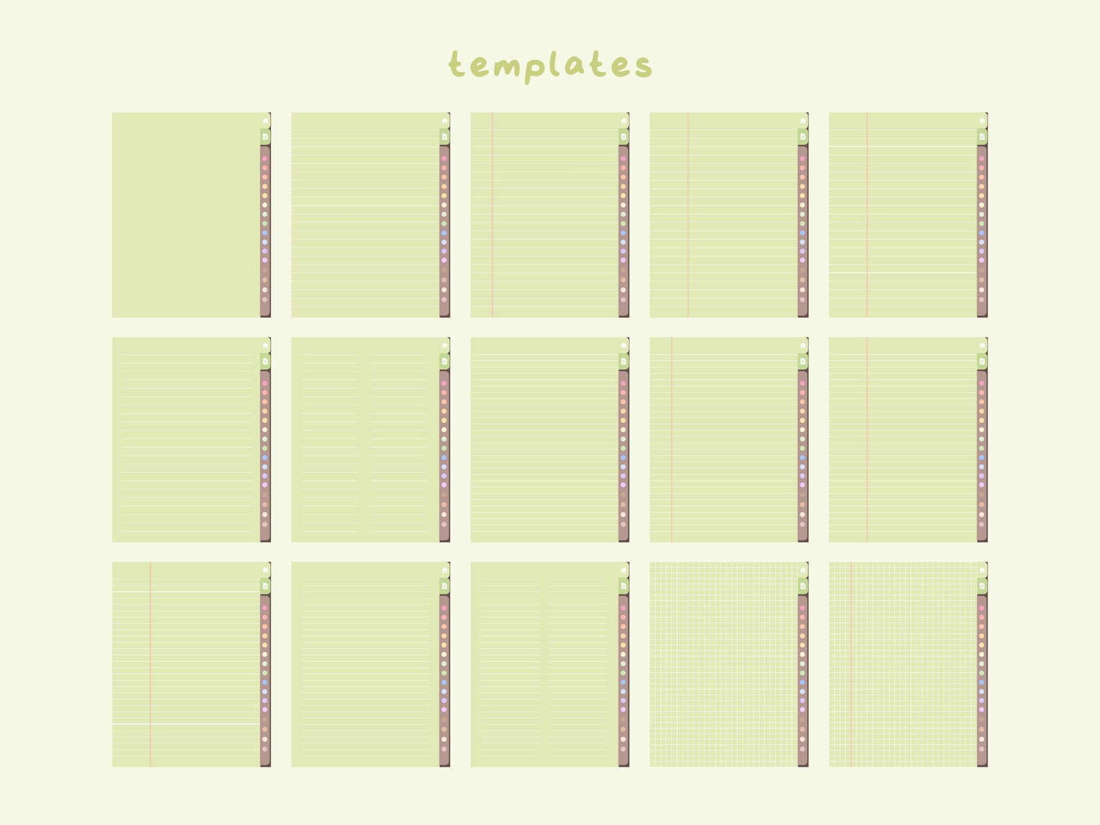 Cute Green Digital Notebook Hyperlinked Goodnotes5 Notebook | Etsy