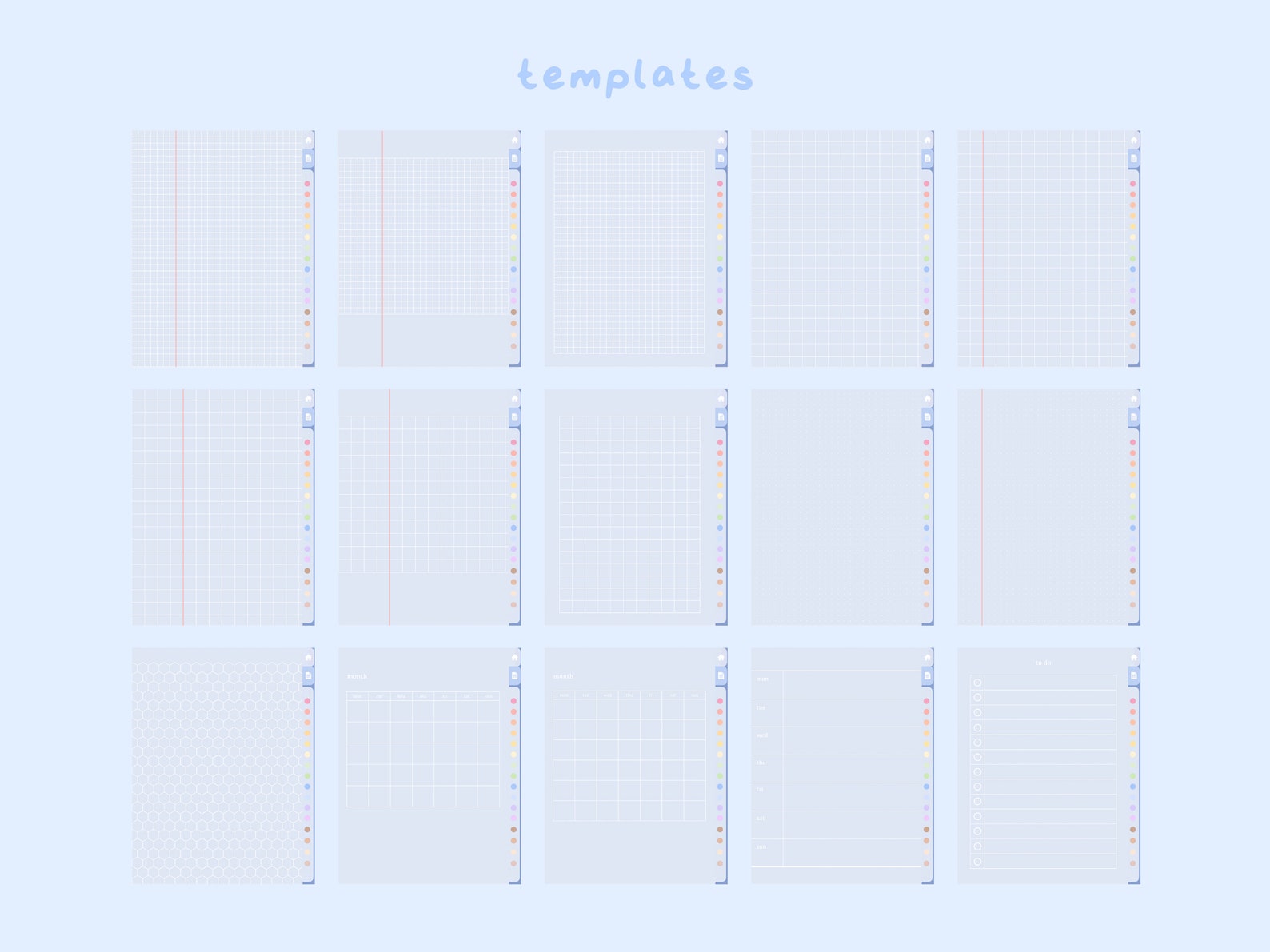 Cute Blue Digital Notebook Hyperlinked Goodnotes5 Notebook - Etsy