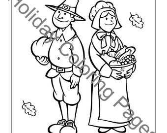 Happy Thanksgiving Turkey in a Pilgrim Hat Coloring Page - Etsy