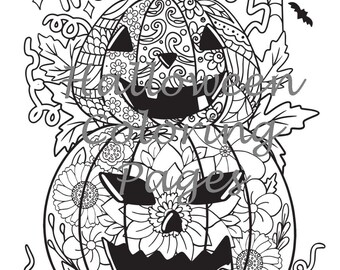 Happy Halloween Jack-o-lantern Pumpkin Coloring Page - Etsy