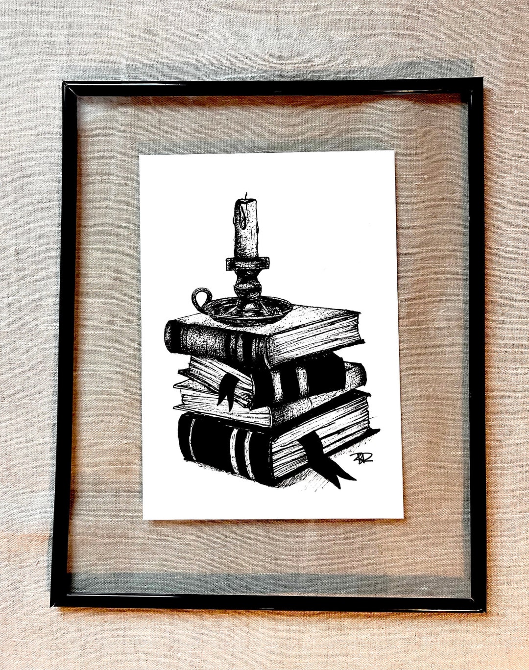 Book Art Print, Illustration, Dark Academia, Gothic, Bookish, Library ...